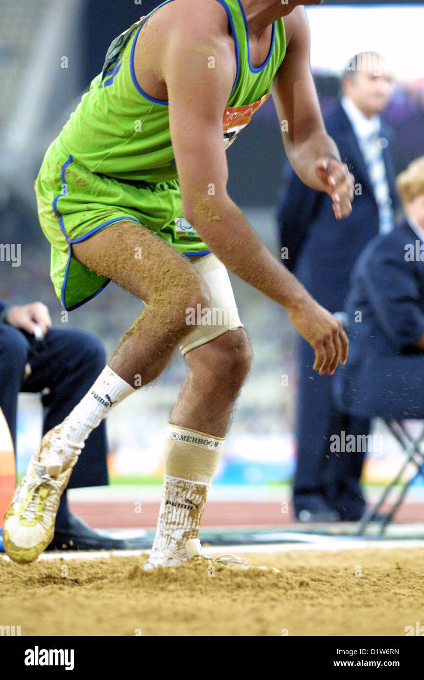 Close up of long jump competitor, Athens Paralympic Games, 2004 Stock ...
