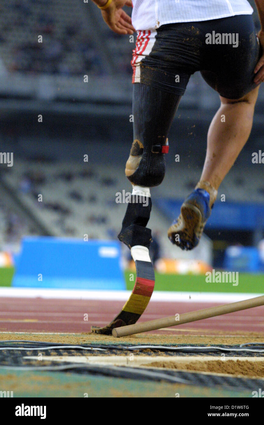 Close up of long jump competitor, Athens Paralympic Games, 2004 Stock ...