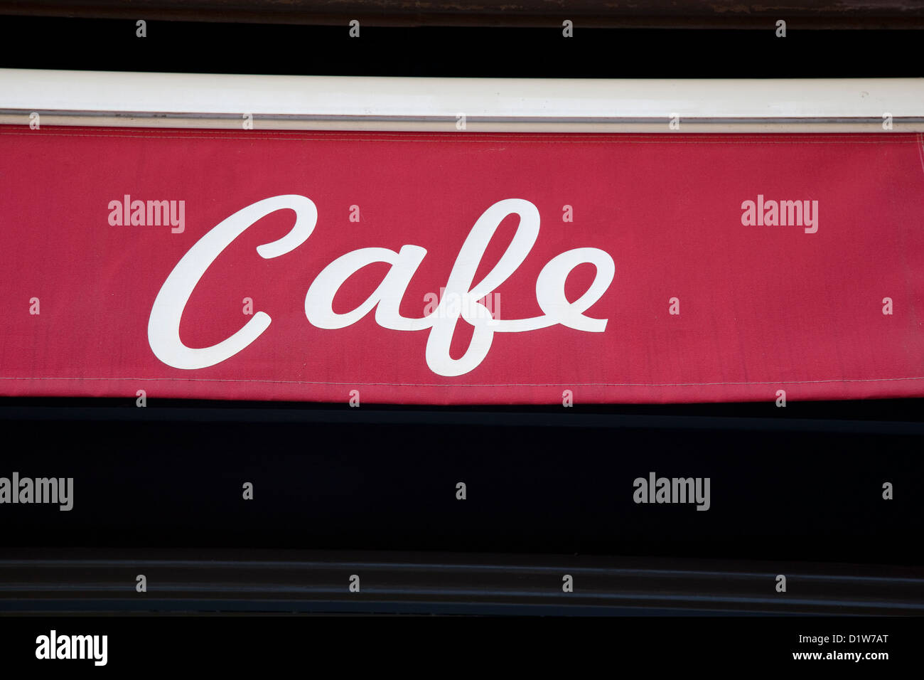 Red Cafe Sign on Material Stock Photo - Alamy