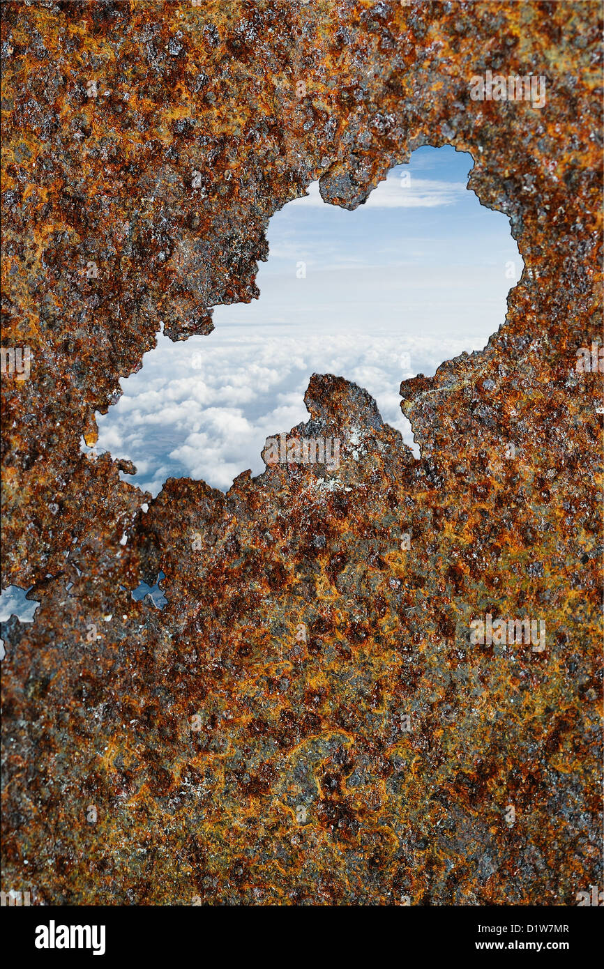 Rusty view above the clouds concept photo Stock Photo - Alamy