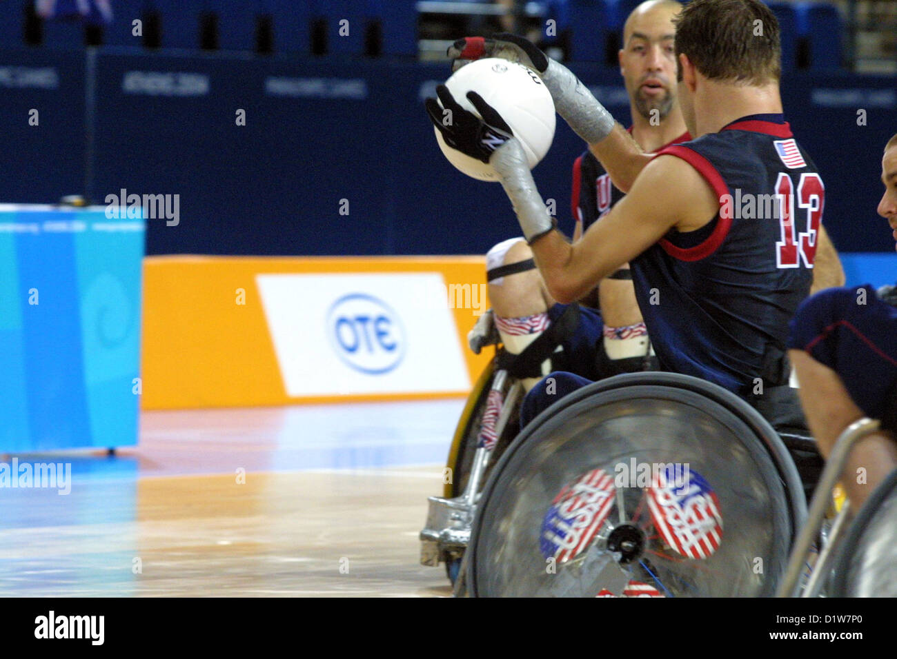 Wheelchair rugby ('Murderball') Britain v USA, Athens Paralympic Games ...