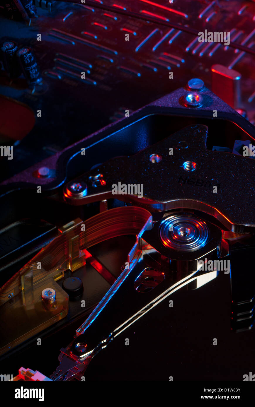 Hard drive head on a circuit board Stock Photo - Alamy