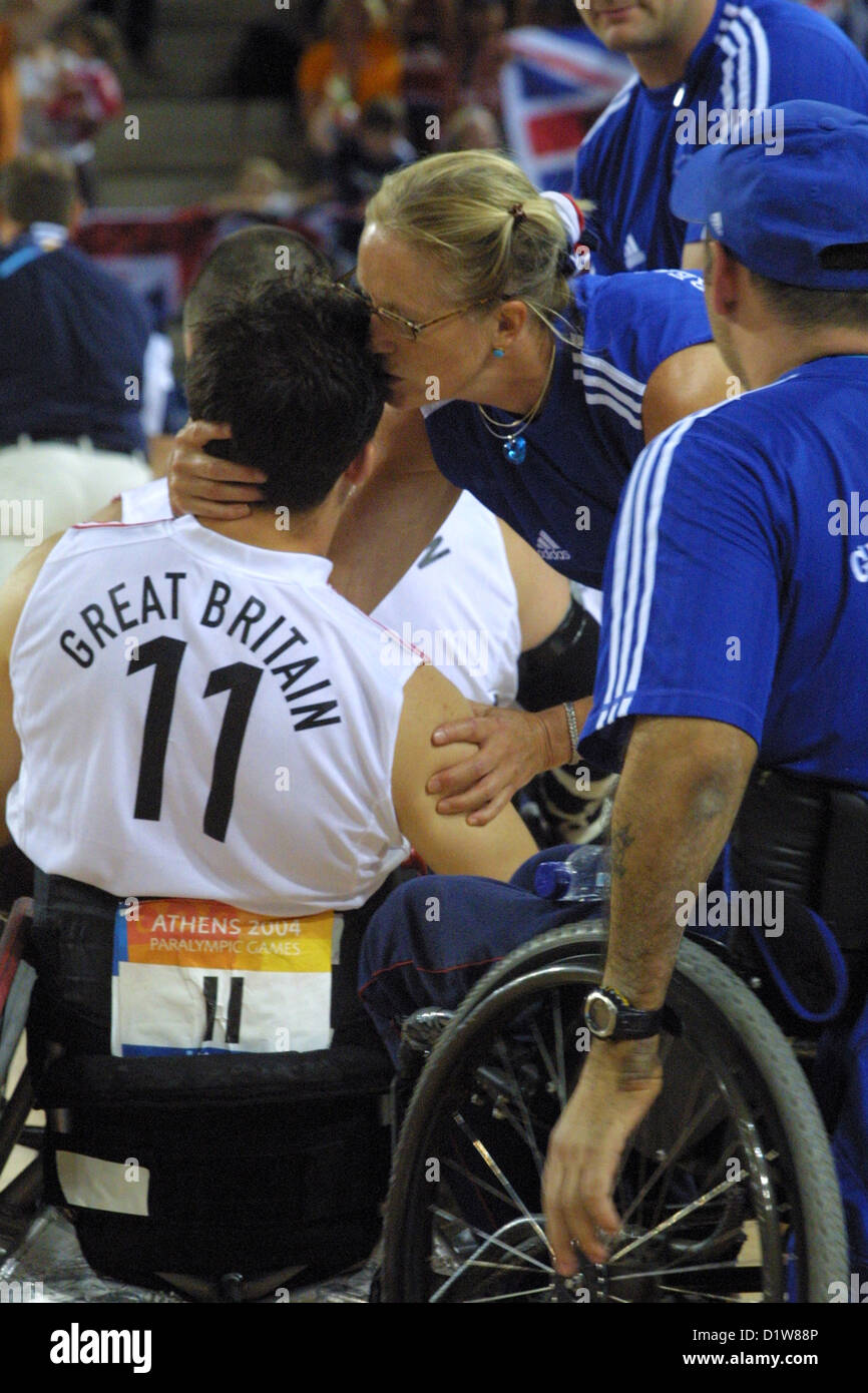 Wheelchair rugby ('Murderball') Britain v USA, Athens Paralympic Games ...