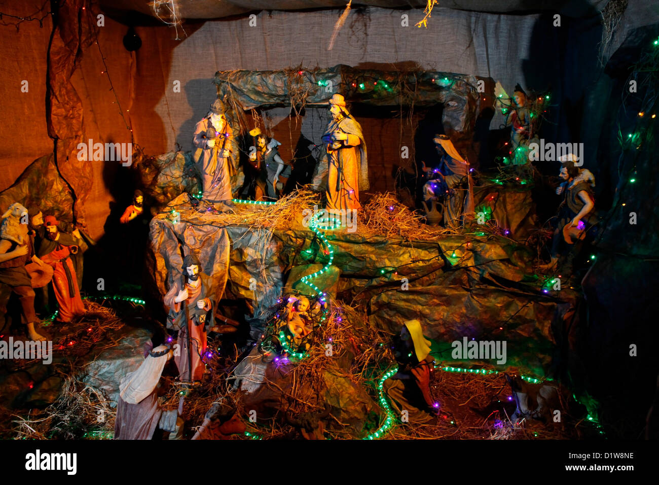 Large Christmas Nativity set in St. Georgeous Church in the central ...