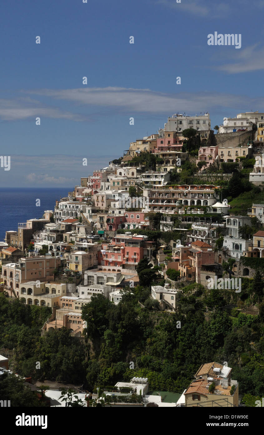 Positano from the Amalfi Drive, Italy Stock Photo - Alamy