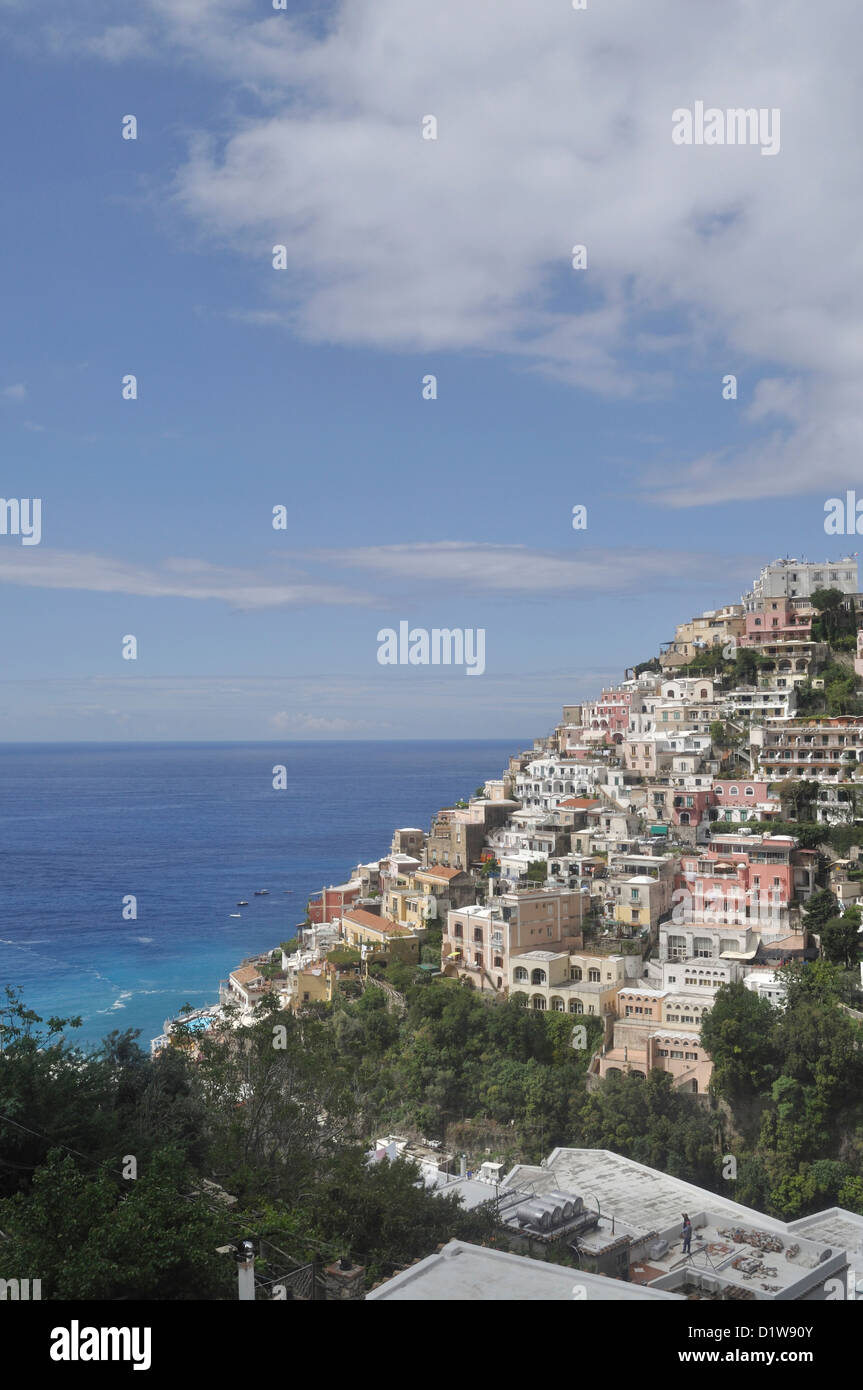 Positano from the Amalfi Drive, Italy Stock Photo - Alamy