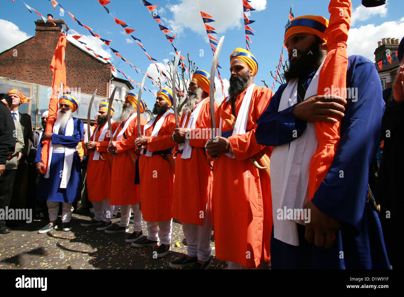 Sikhs at Vaisakhi procession in London Stock Photo - Alamy