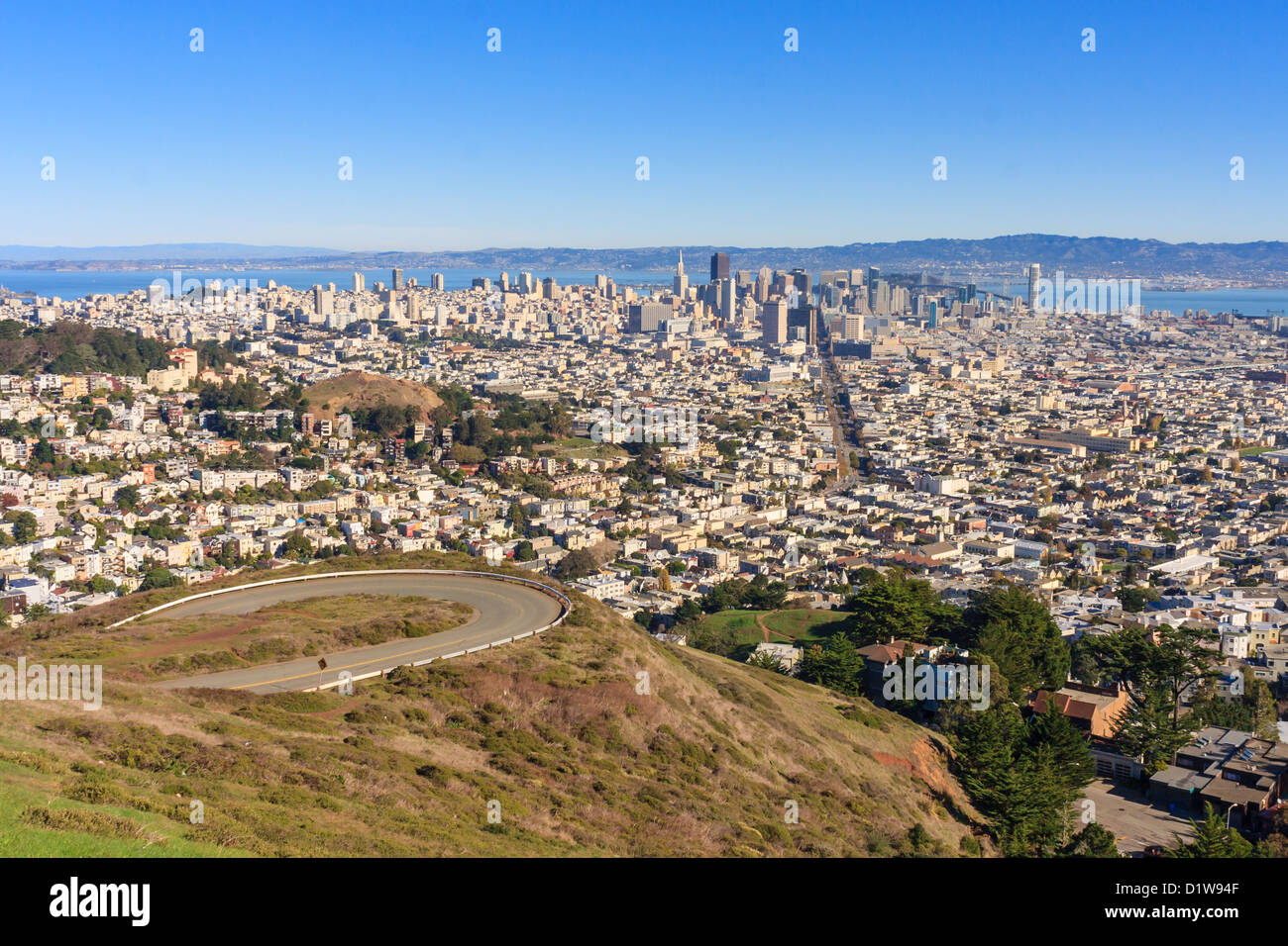 San Francisco Downtown seen from Twin Peaks Stock Photo - Alamy