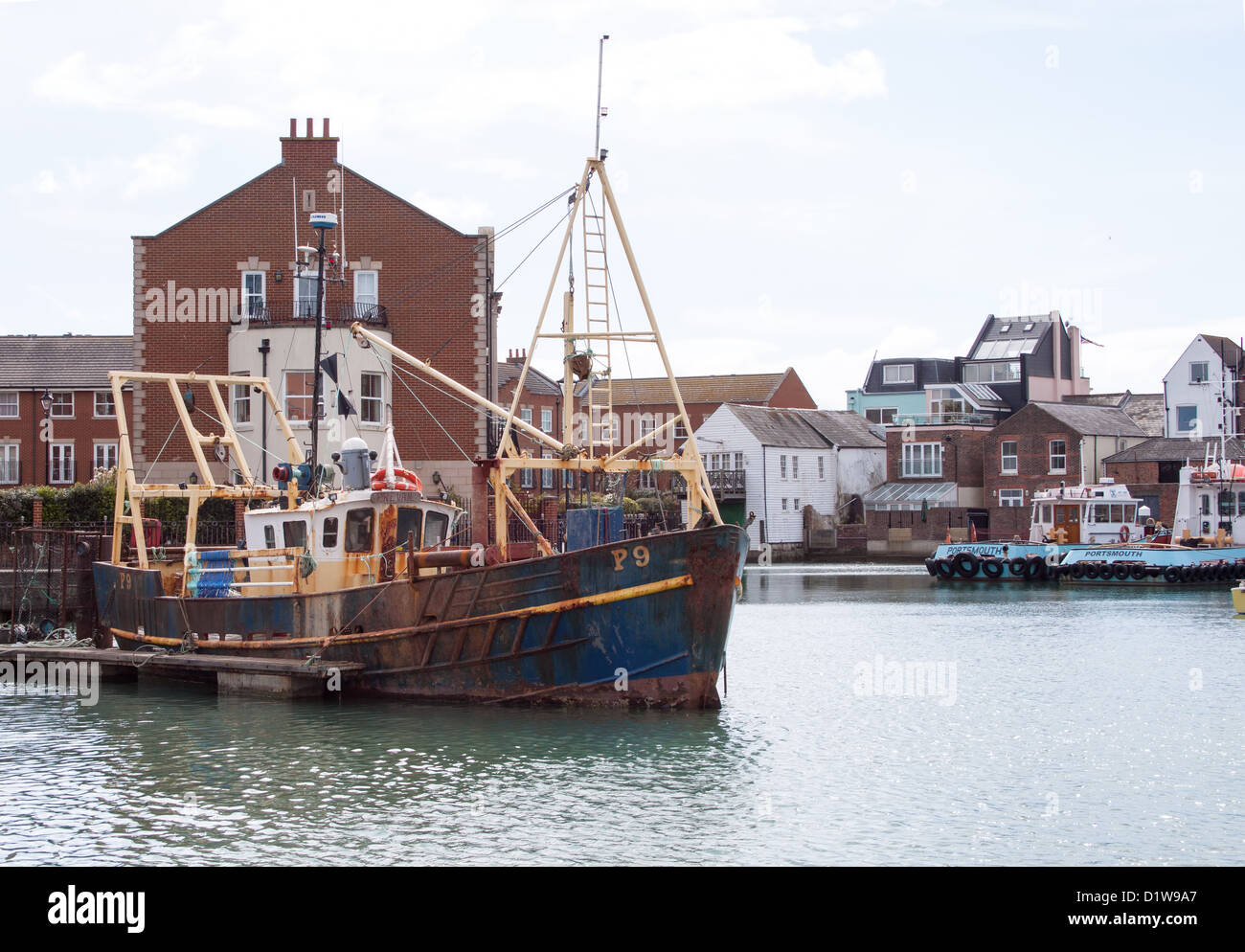 The fishing boat Prevail registration P9 berthed in Camber Docks ...