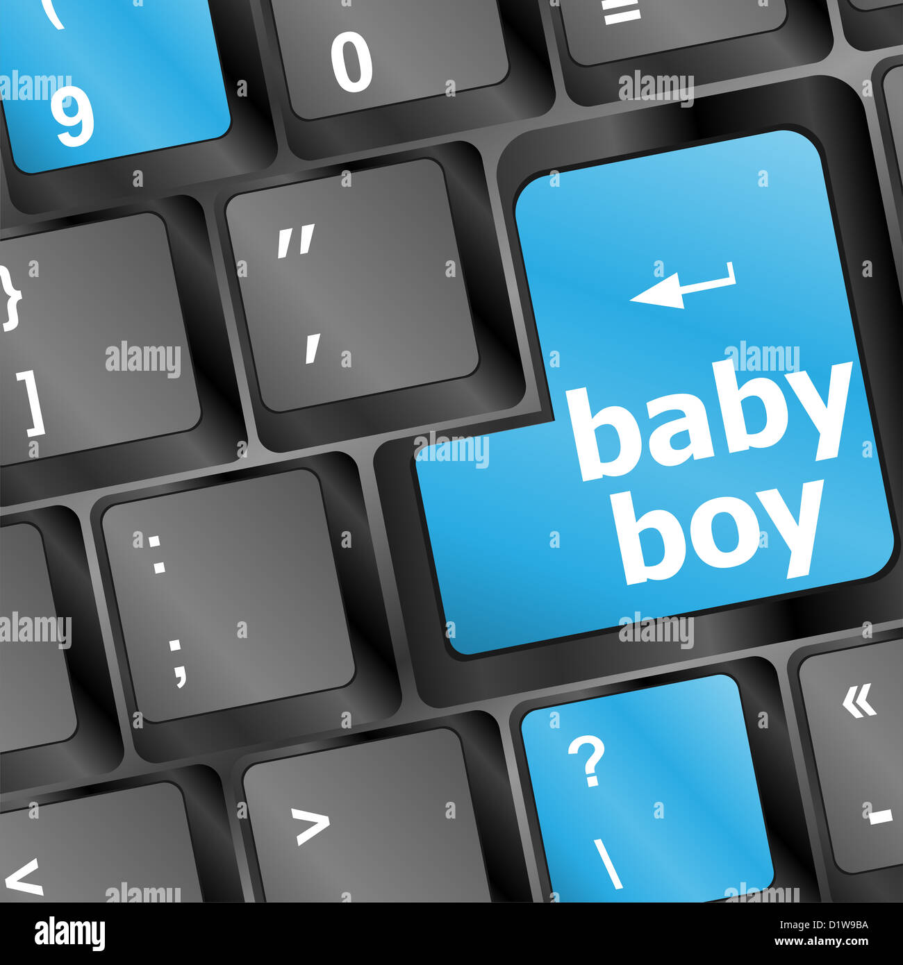 key on a computer keyboard with the words baby boy Stock Photo - Alamy