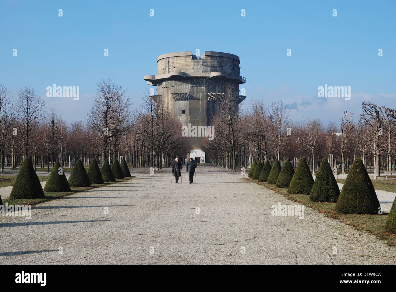 A WW2 Flak tower (the Flakturm VII G-tower) built by the Luftwaffe in ...