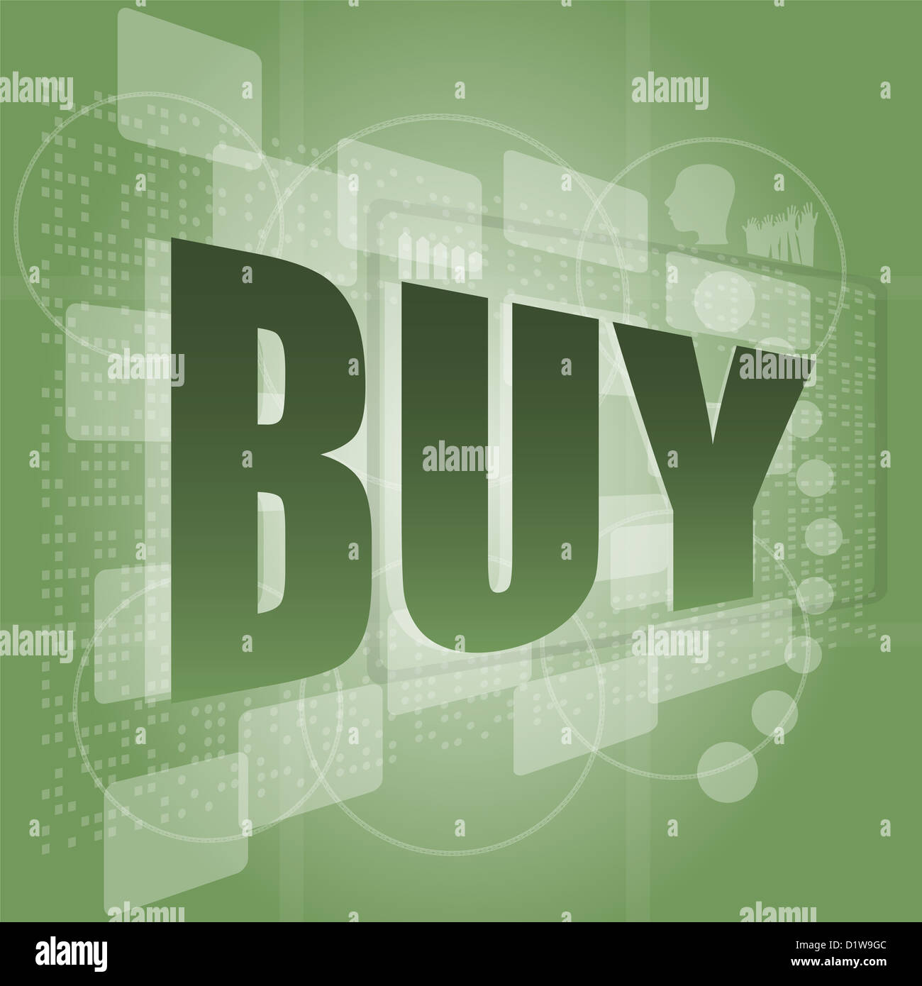 buy word on touch screen interface Stock Photo - Alamy