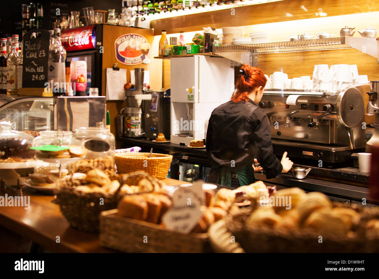 Cafe uk interior waitress hi-res stock photography and images - Alamy