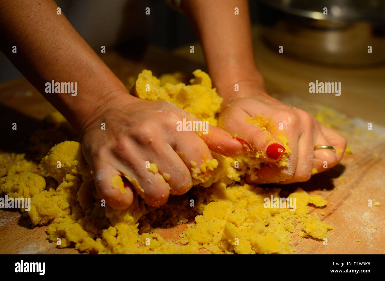The making of a traditional dish of the italian cuisine Stock Photo - Alamy
