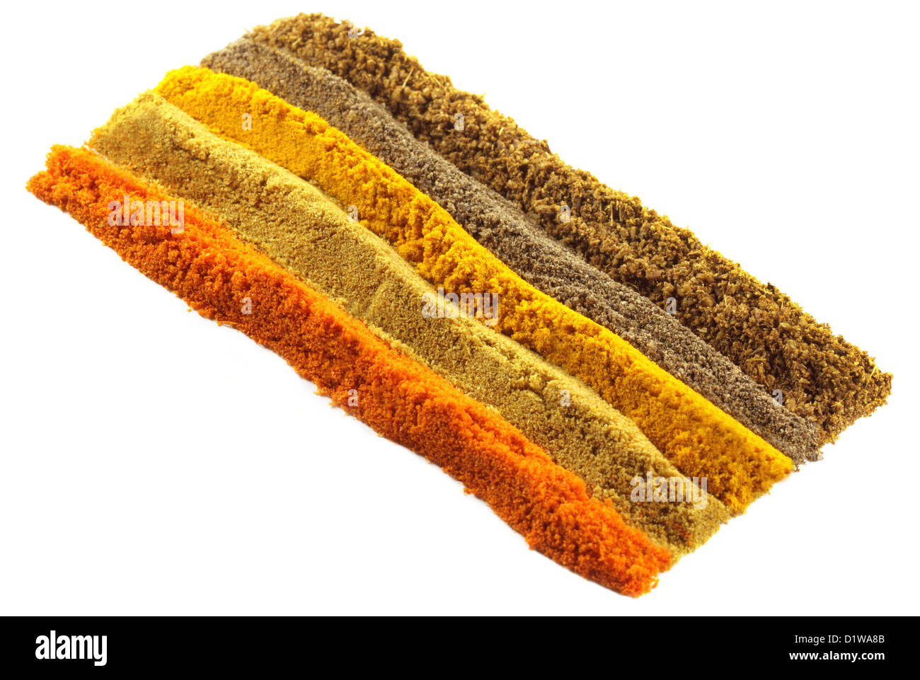 Ground spices over white background Stock Photo - Alamy