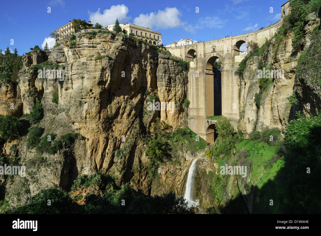Spain, Andalucia - the mountain town of Ronda. The famous bridge and ...