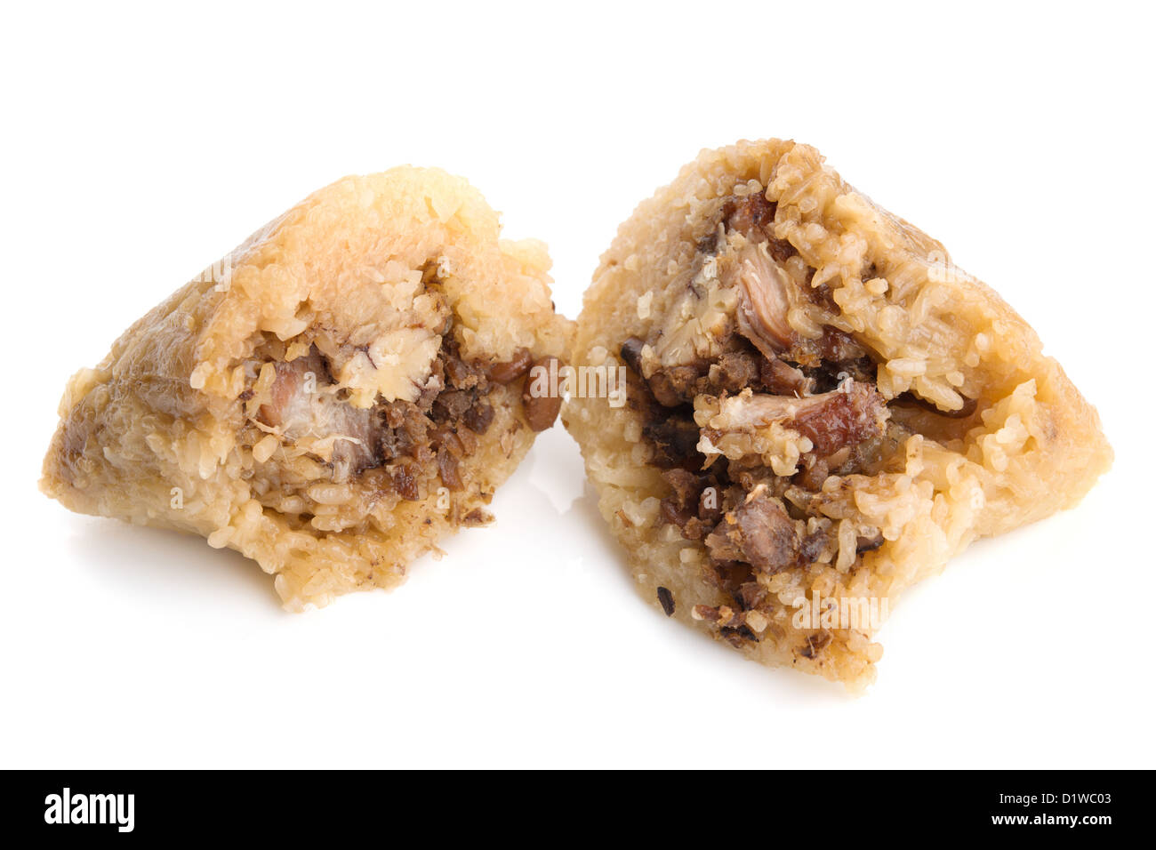 Steamed Chinese Rice Dumpling on white background Stock Photo - Alamy