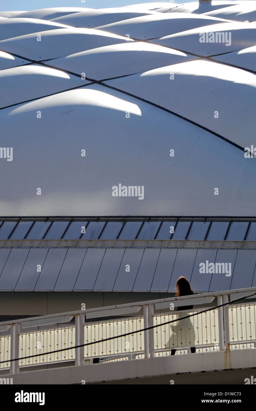 Tokyo Dome baseball stadium and a footbridge Bunkyo Tokyo Japan Stock ...