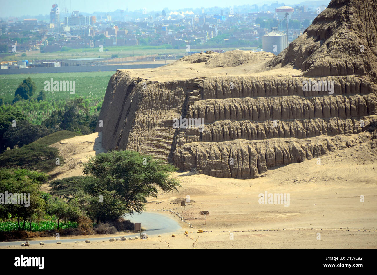 Ancient pyramid at Huaca la Luna in Trujillo. A remnant of the ancient ...
