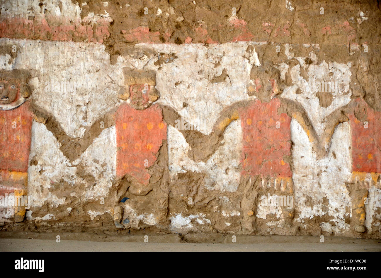 Intricate murals from Huaca de la Luna y Sol from the ancient Moche ...