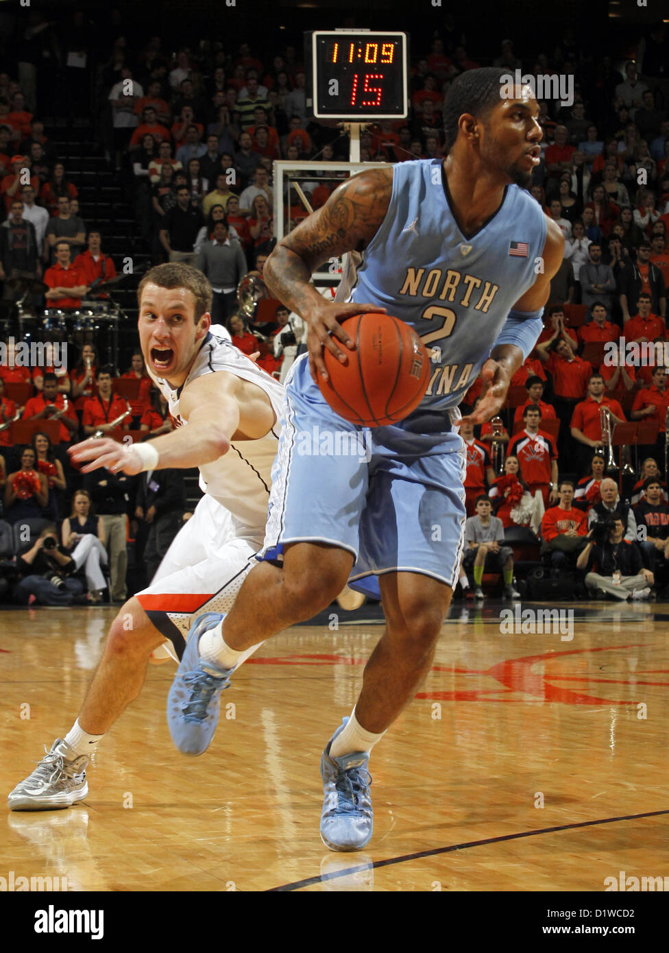Jan. 6, 2013 - Charlottesville, Va, USA - North Carolina guard Leslie ...