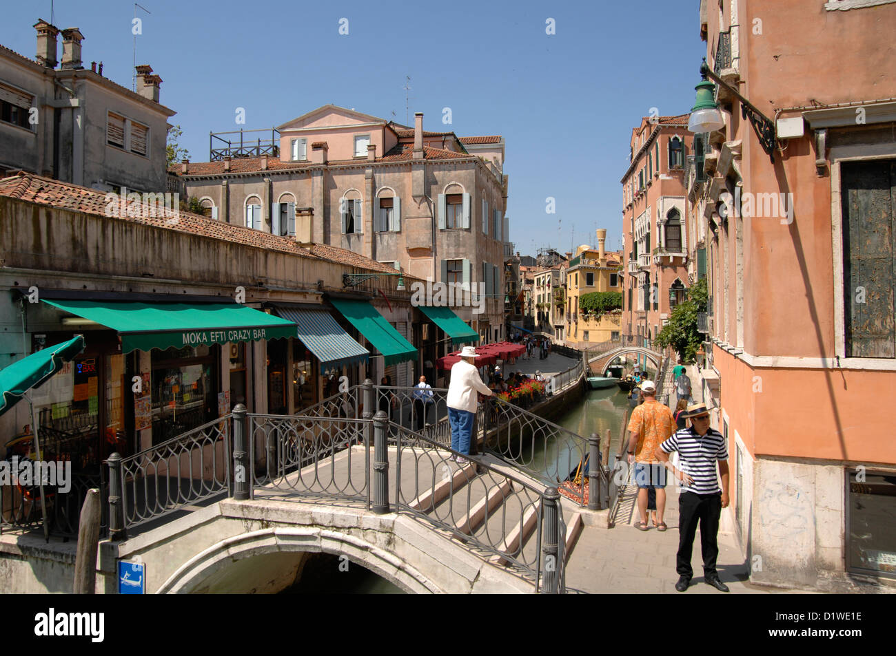 Canal and street view, Venice, Italy Stock Photo - Alamy