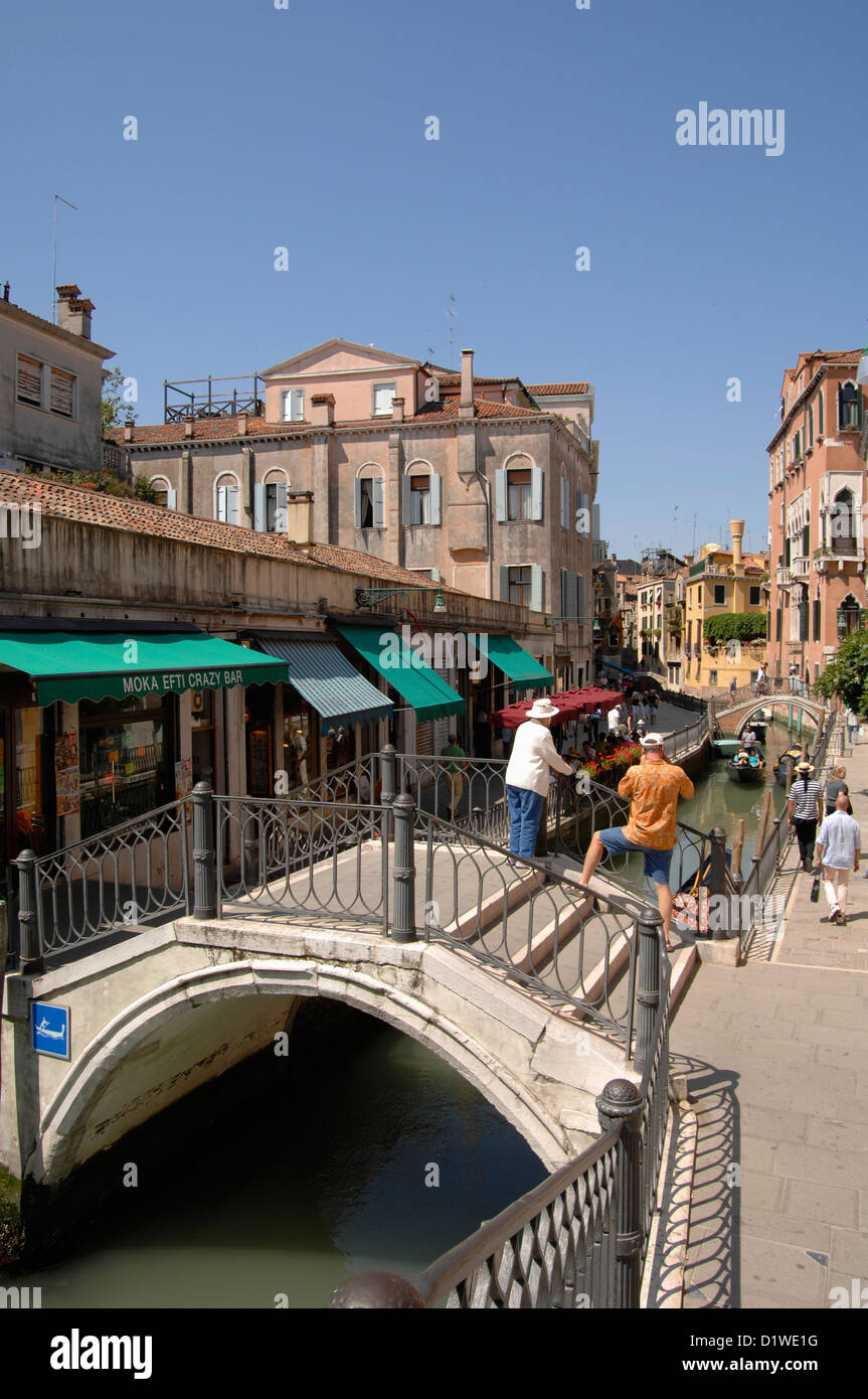 Canal and street view, Venice, Italy Stock Photo - Alamy