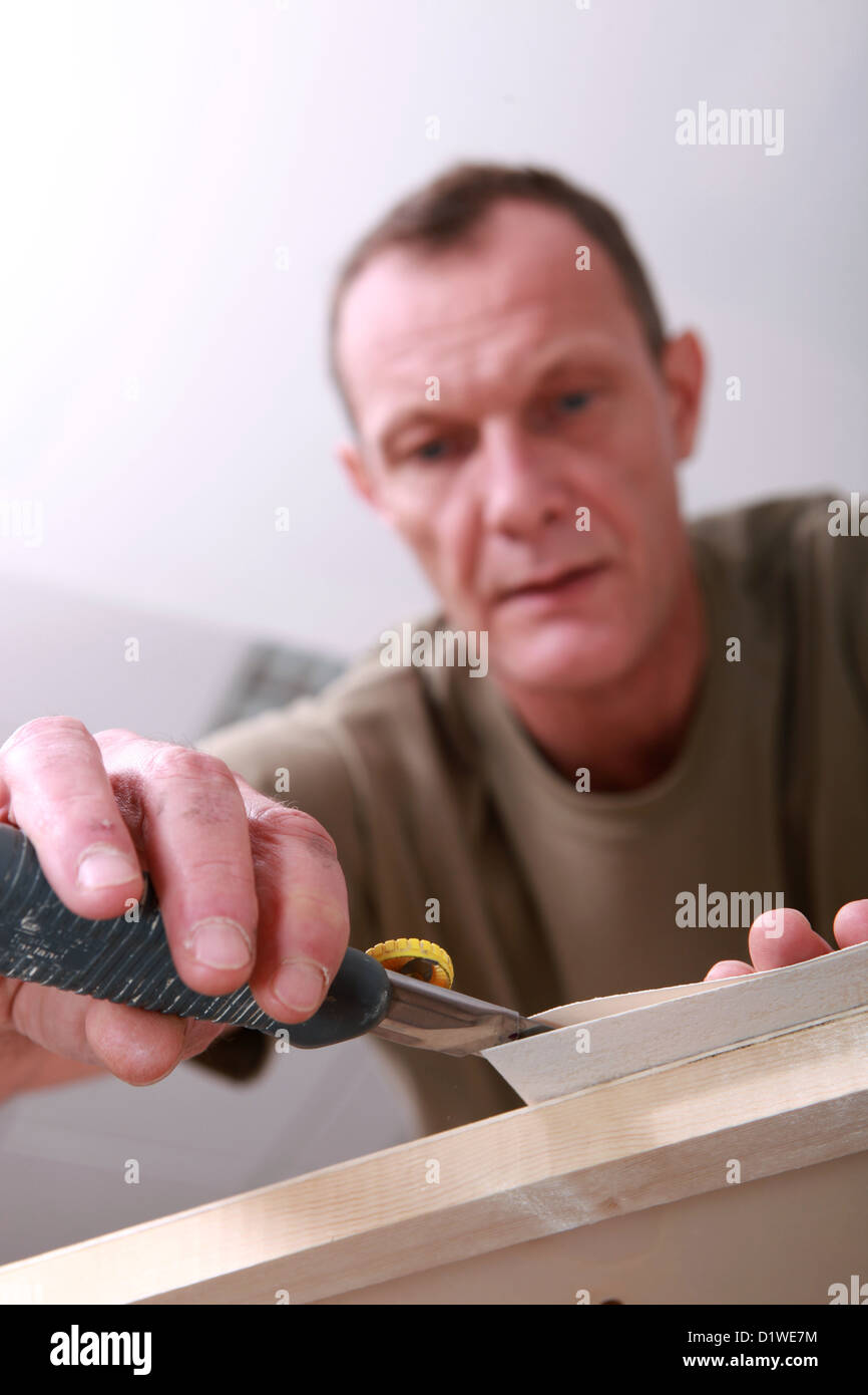 Man with knife Stock Photo - Alamy