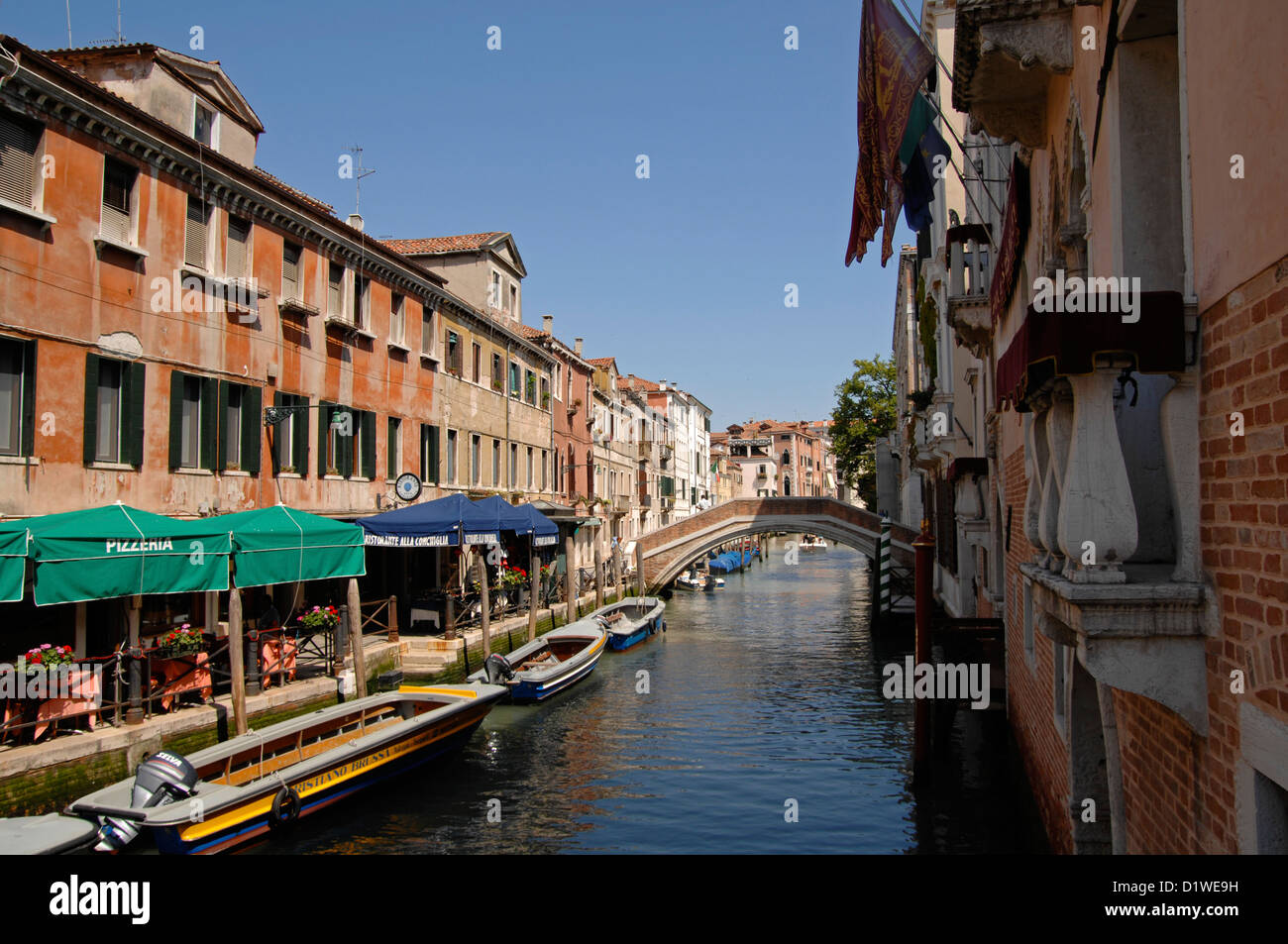 Canal and street view, Venice, Italy Stock Photo - Alamy