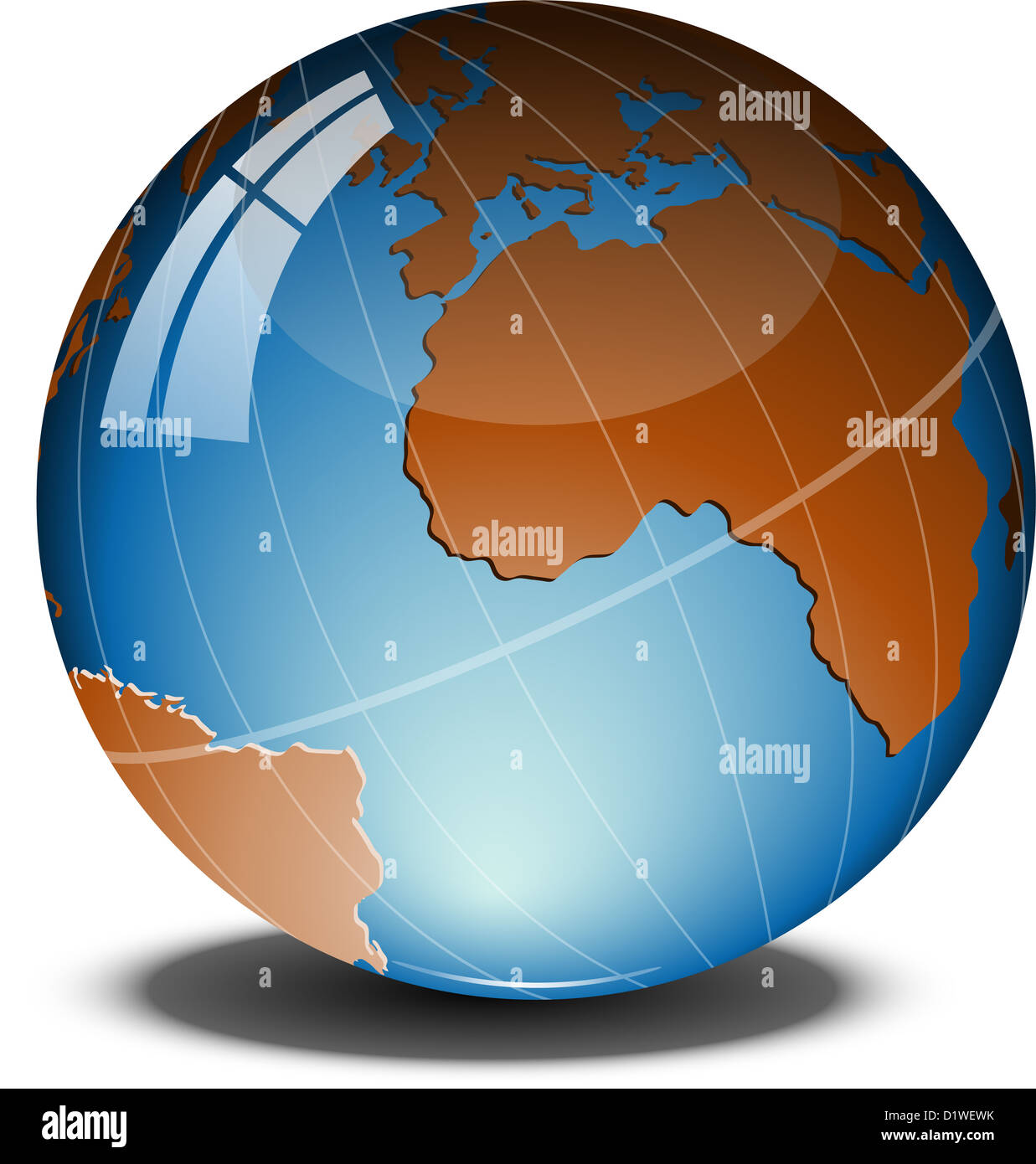 Globe over white Stock Photo - Alamy