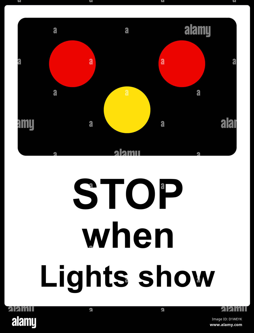 Light signals ahead at level crossing, bridge or airfield stop when ...