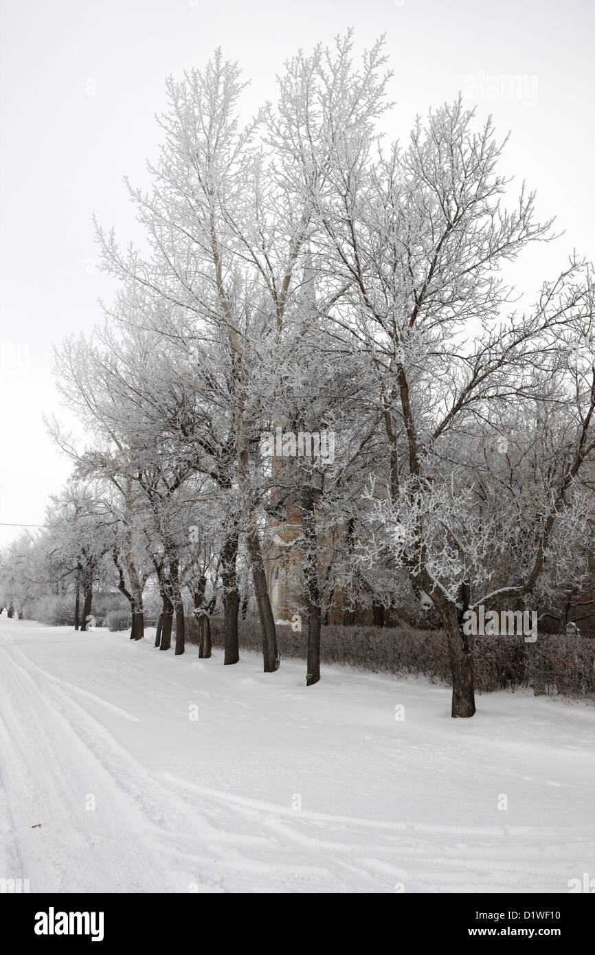 snow covered street in small rural farming community village Forget ...
