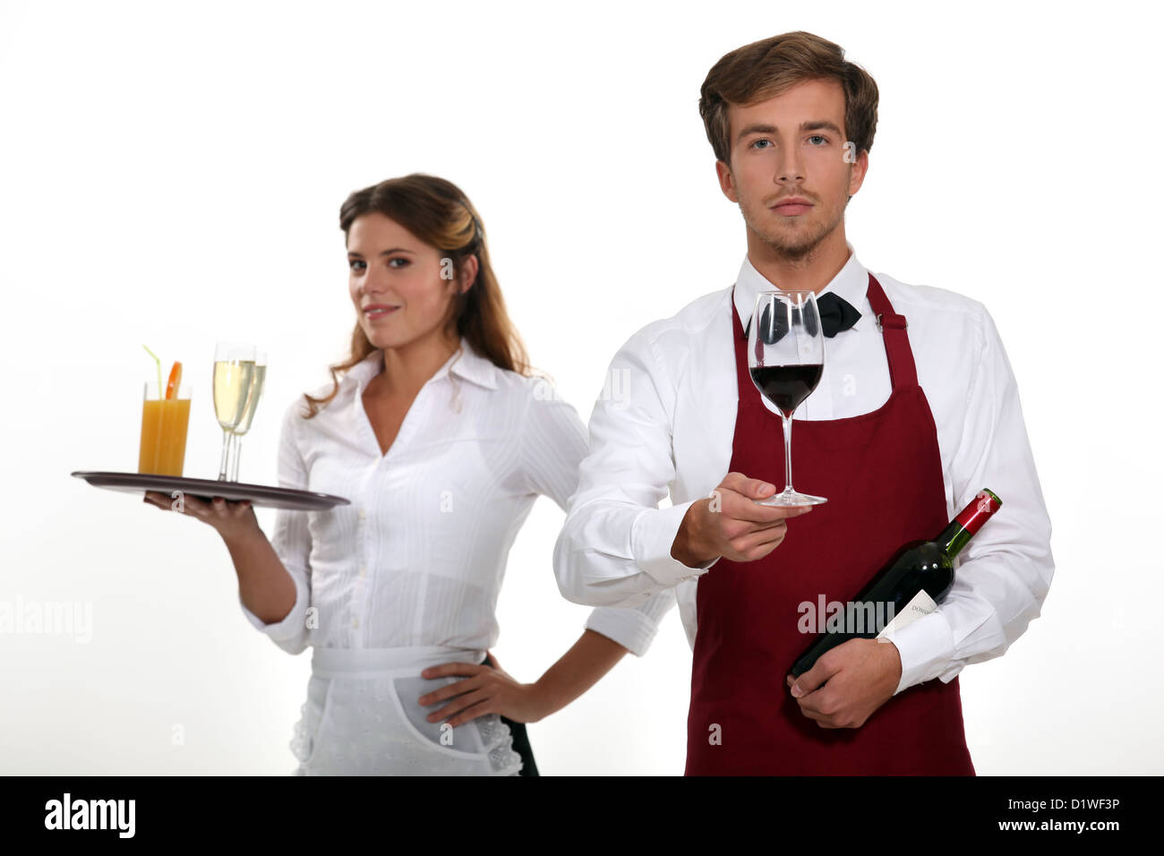 Bar and barmaid Stock Photo - Alamy