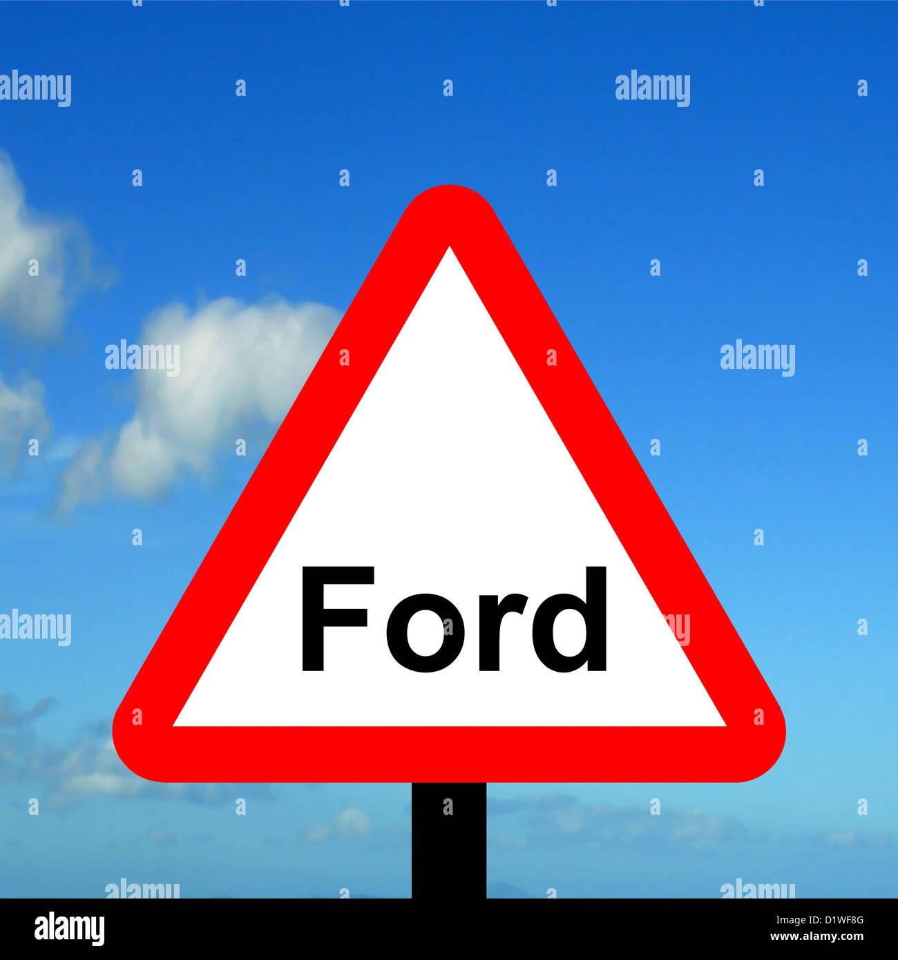 warning triangle, worded warning sign Stock Photo - Alamy