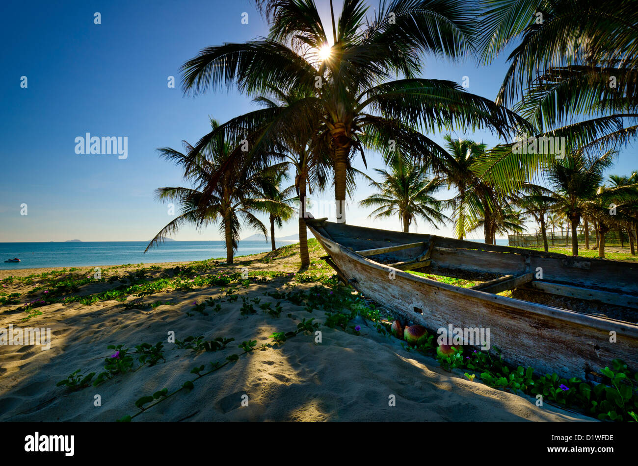 Beach and waterfront, sunrise. Cua Dai Beach, Hoi An, Vietnam Stock ...