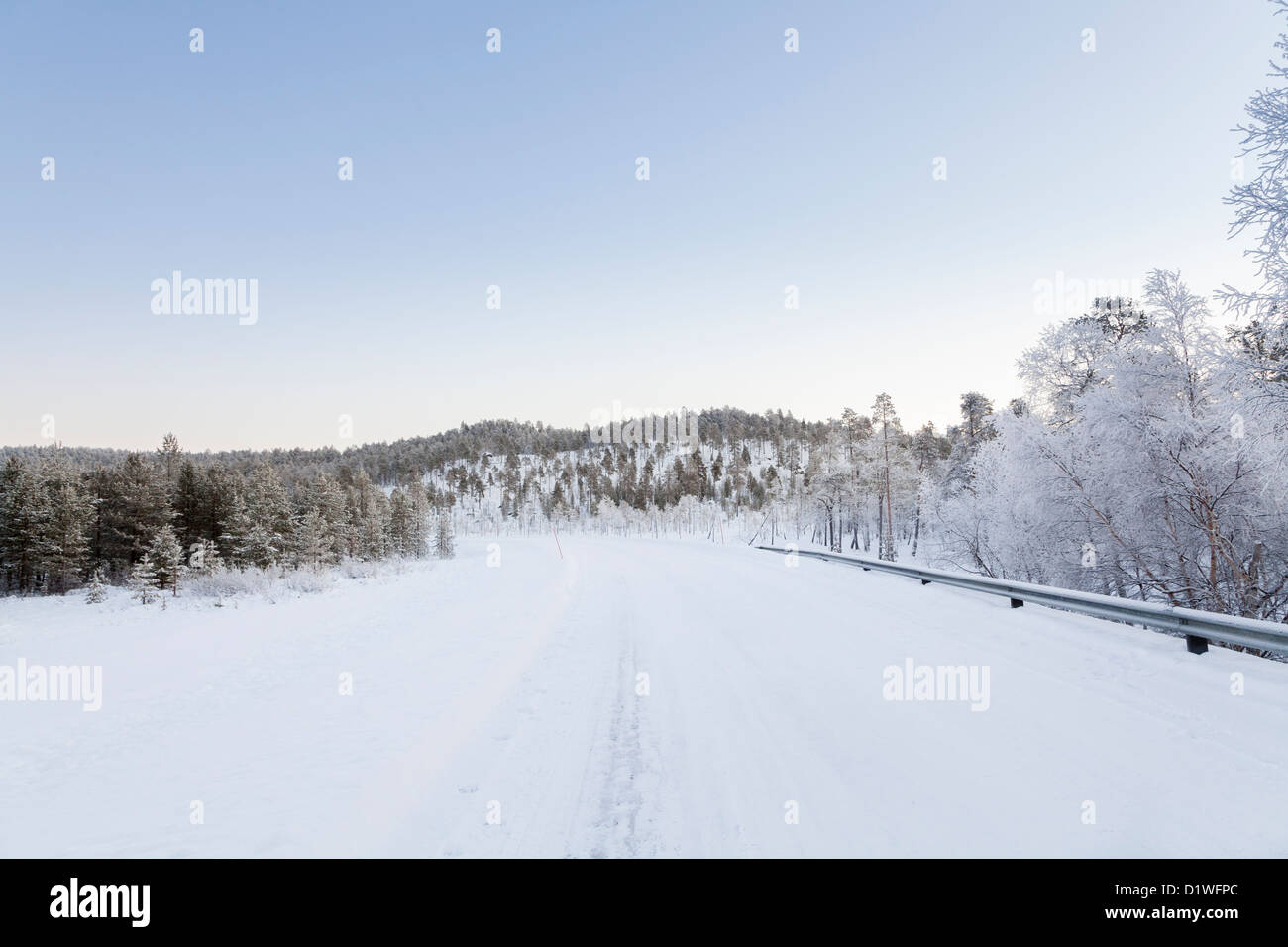 Frozen road in Inari, Finland Stock Photo - Alamy
