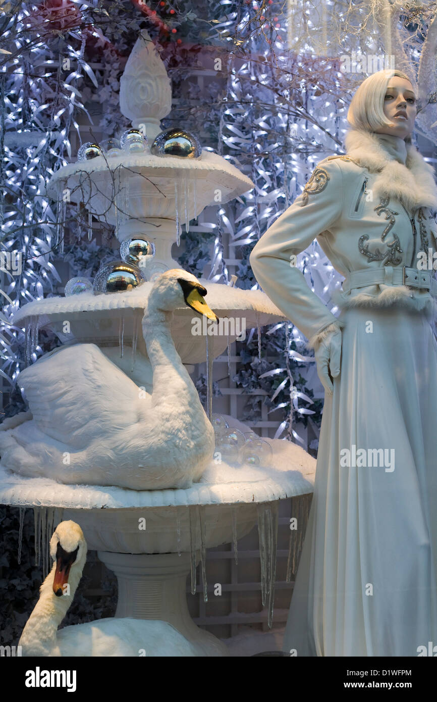 Swan Display in a Shop window in London England Stock Photo - Alamy
