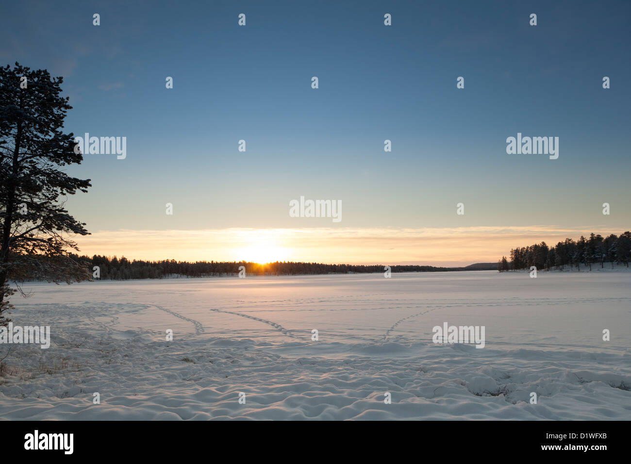 Frozen Lake in Inari, Finland Stock Photo - Alamy
