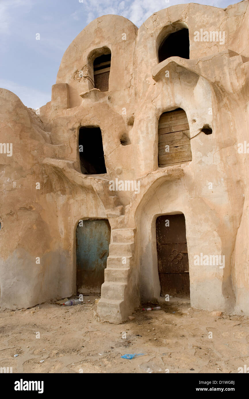 Ksar of Medenine a fortified granary in the Sahara desert in Tunisia ...