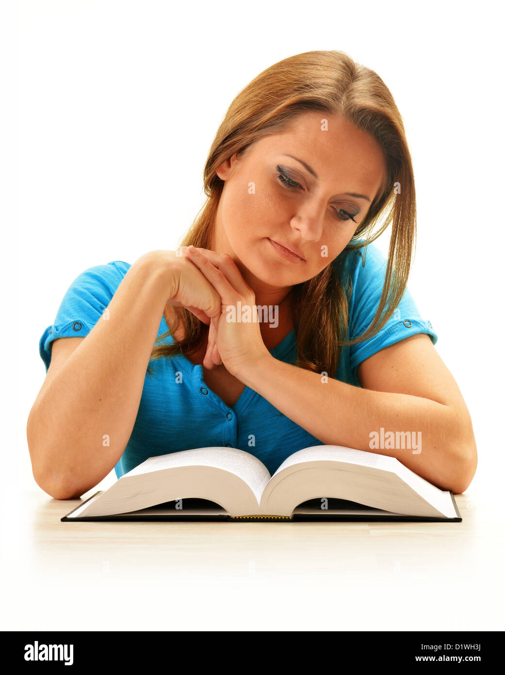 Reading a library book Cut Out Stock Images & Pictures - Alamy