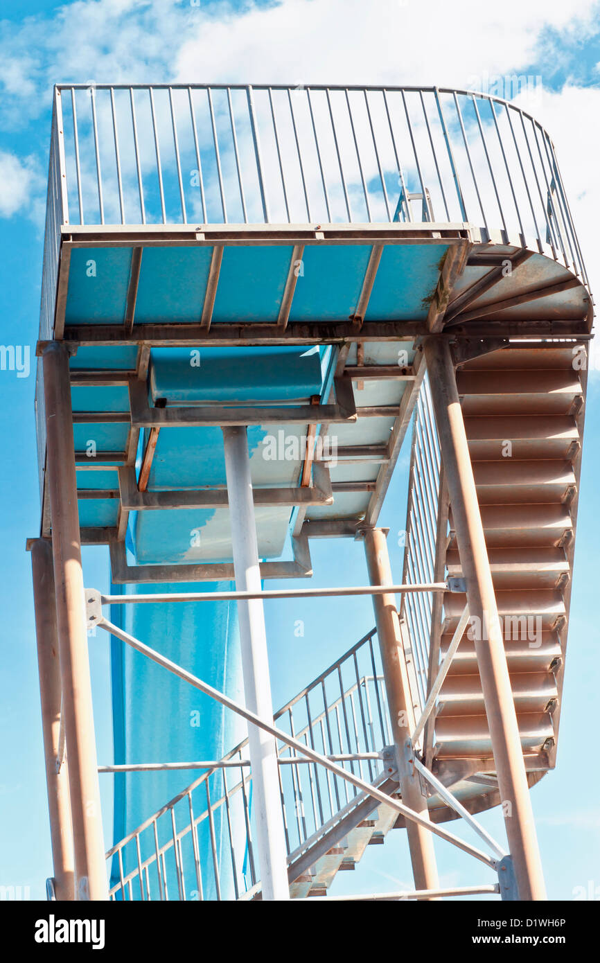 Steps of water slide Stock Photo - Alamy