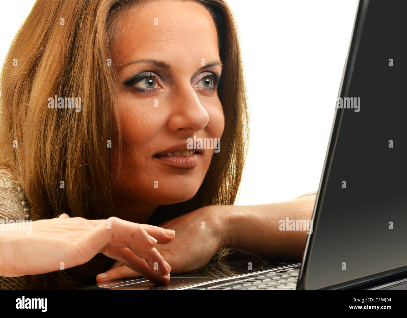 Person computer surfing internet screen hi-res stock photography and ...
