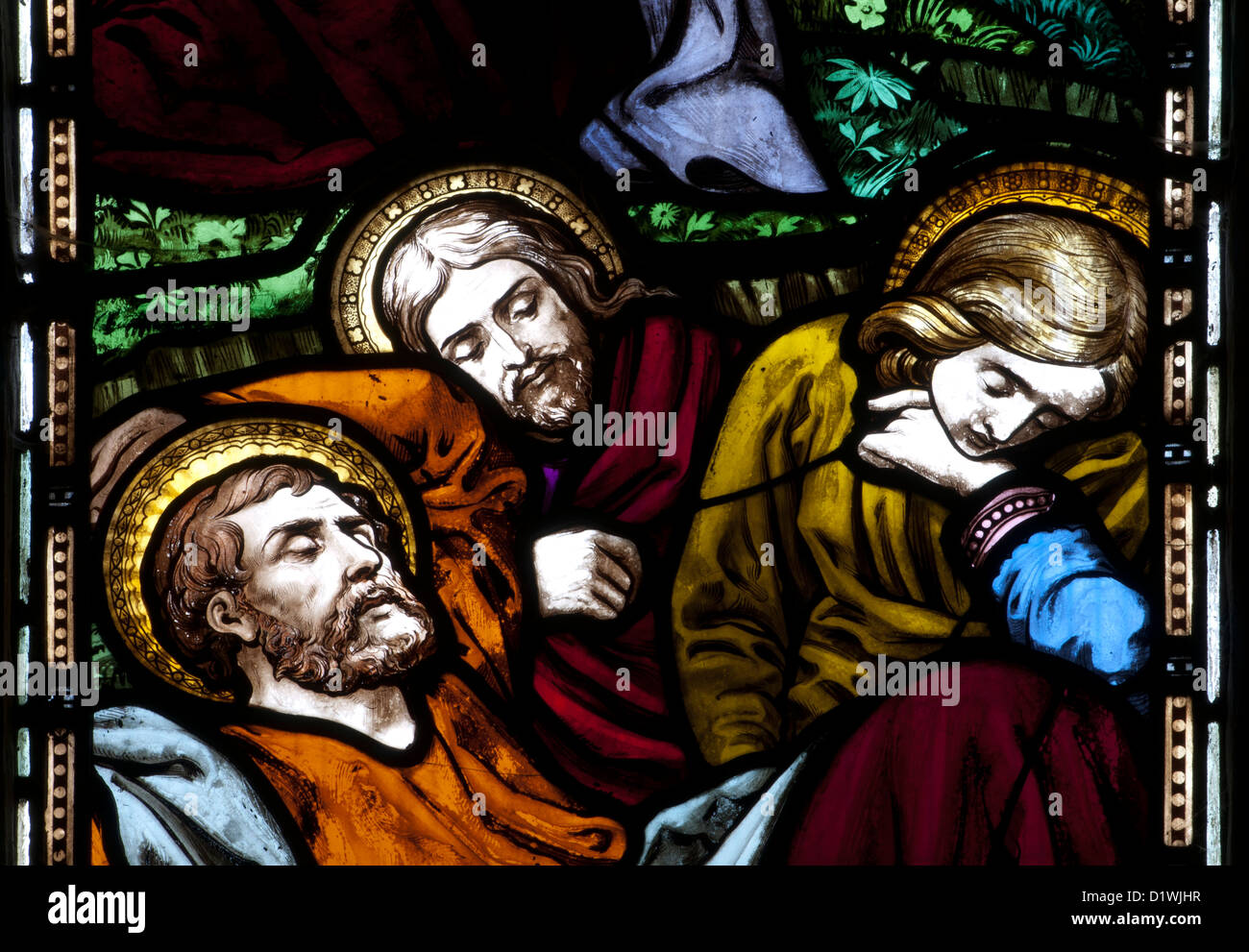 East Window detail, St. Mary`s Church, Turweston, Buckinghamshire ...