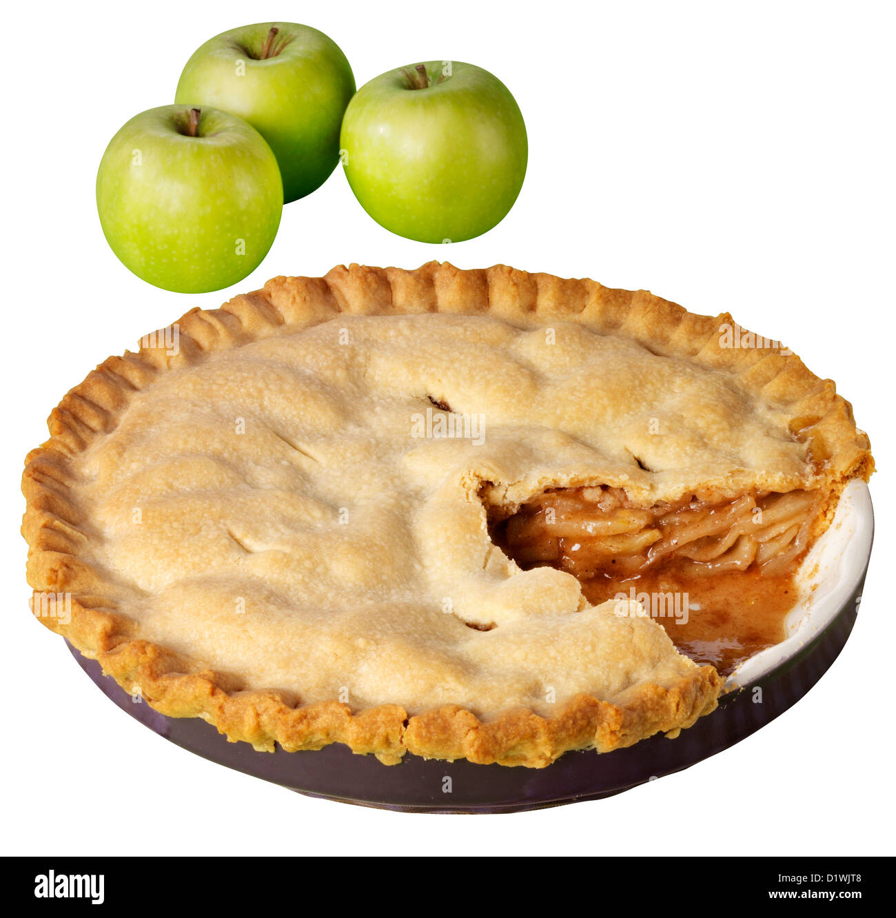 Pie apples on baking Cut Out Stock Images & Pictures - Alamy