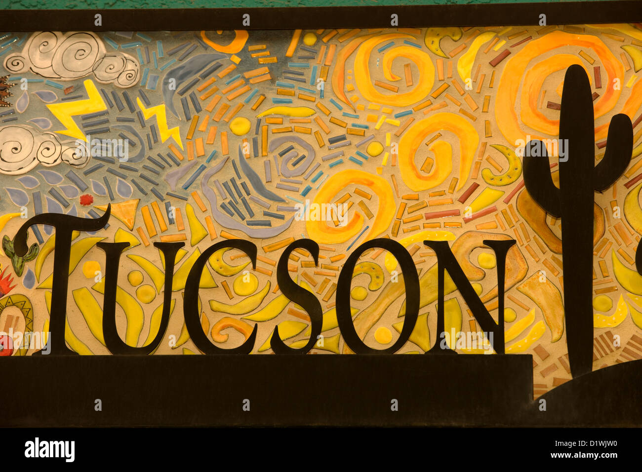 TUSCON MOSAIC SIGN VISITORS BUREAU LA PLACITA VILLAGE TUCSON ARIZONA ...