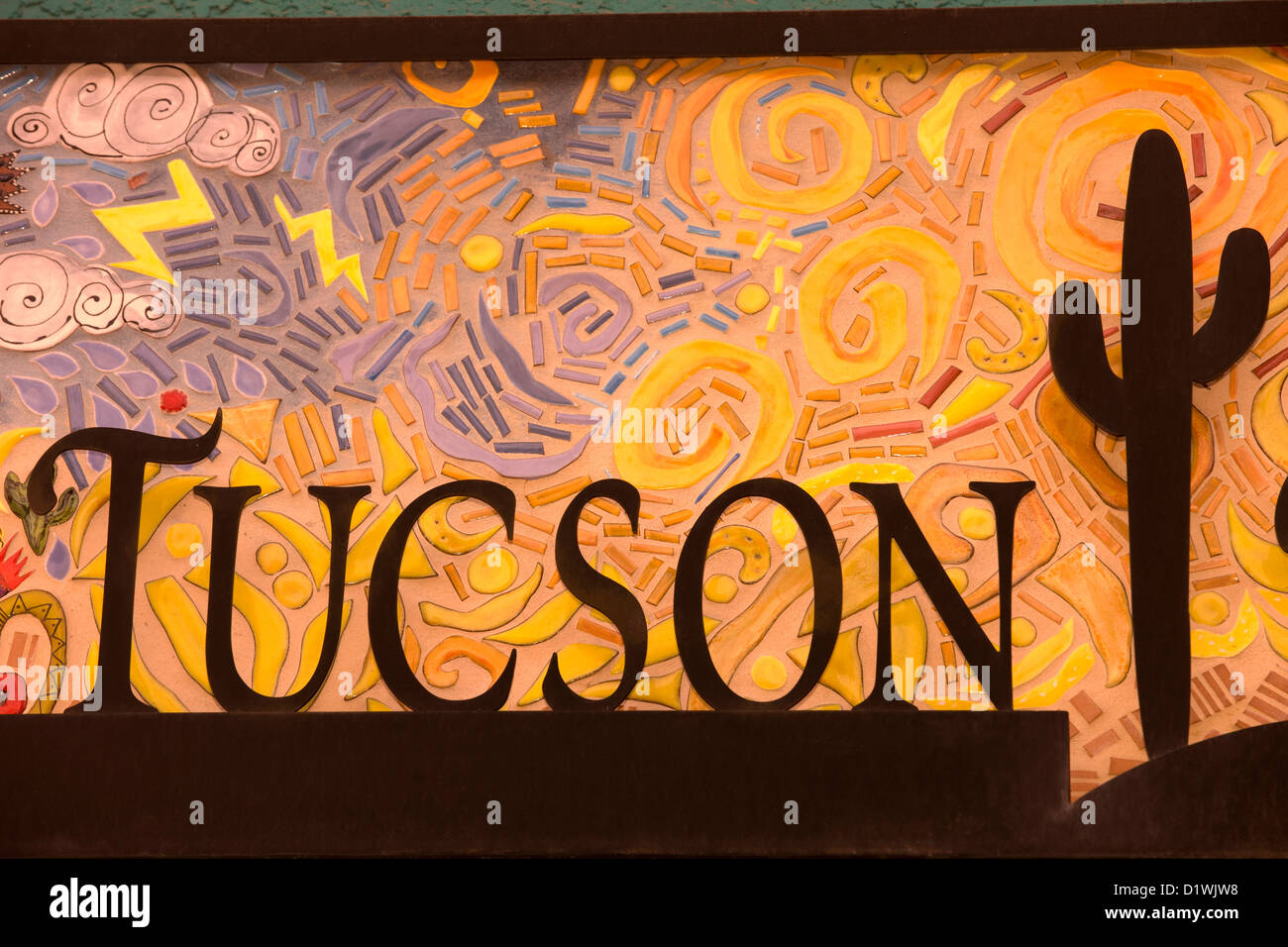 TUSCON MOSAIC SIGN VISITORS BUREAU LA PLACITA VILLAGE TUCSON ARIZONA ...