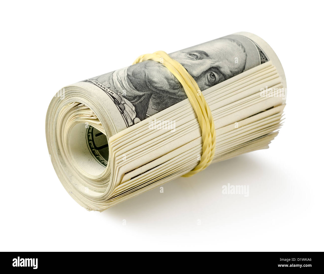 Bundle of money isolated on a white background Stock Photo - Alamy