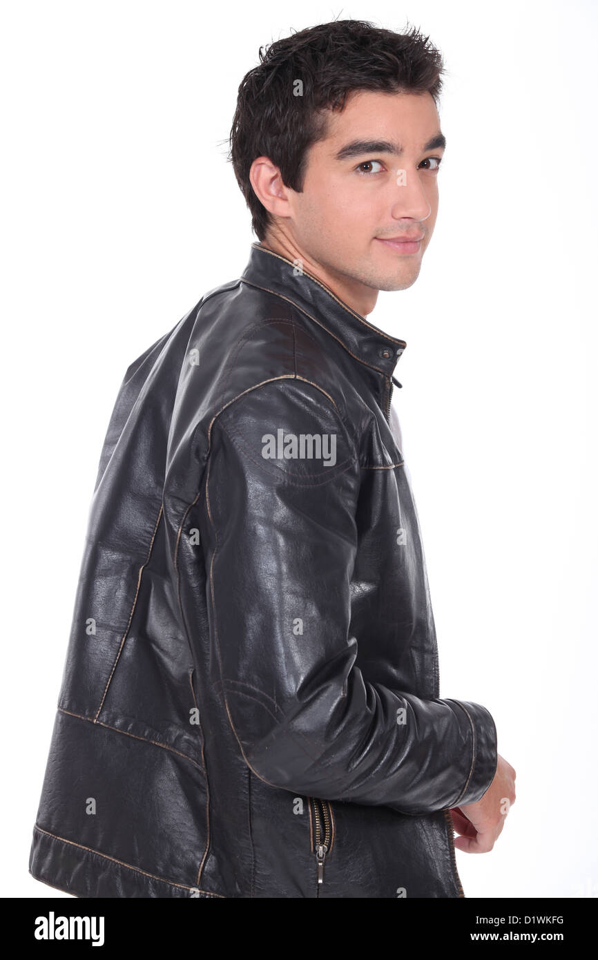 Portrait teen boy wearing leather hi-res stock photography and images ...