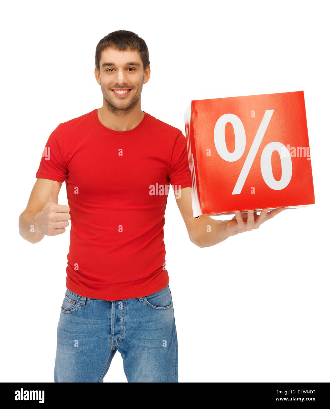 man with percent sign Stock Photo - Alamy