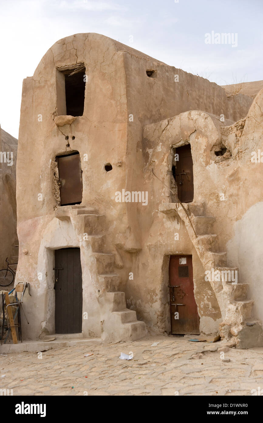 Ksar of Medenine a fortified granary in the Sahara desert in Tunisia ...